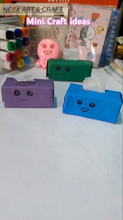 Mini diy tissue Box/Mini craft ideas.#art #craftideas #craft #satisfying #shorts #diy #box # ...