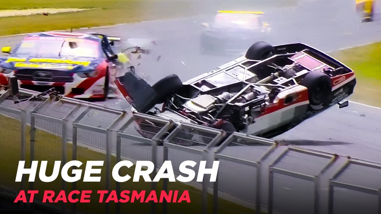 Trans Am Rollover crash at Symmons Plains SpeedSeries 2023 - YouTube