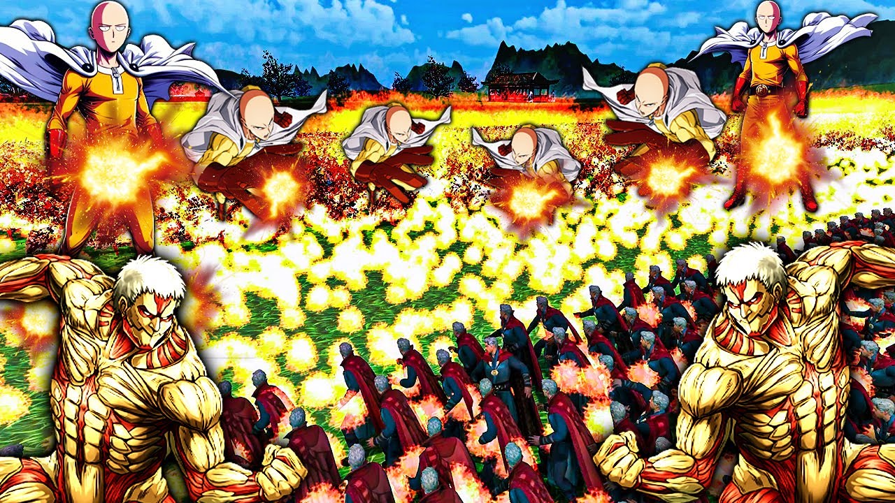Titans And Heroes vs Saitama - Ultimate Epic Battle Simulator 2 - YouTube