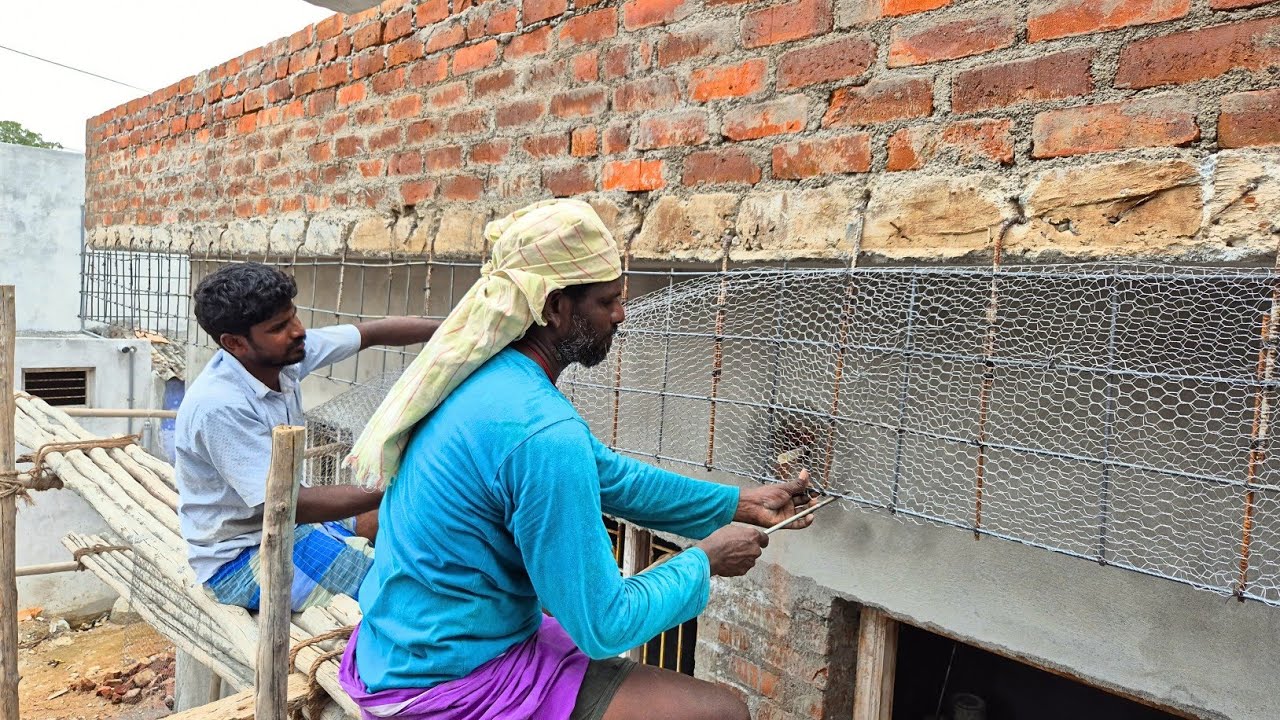 Creative Idea To ChickenMesh Dropwall Making with Iron Rod Using|Front ...