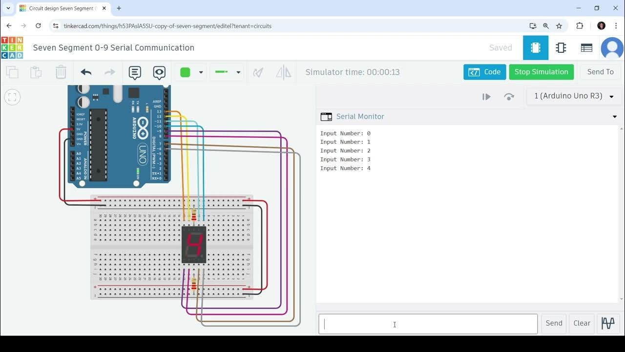 Arduino Seven-Segment Display: Displaying Numbers 0-9 with Serial Communication - YouTube