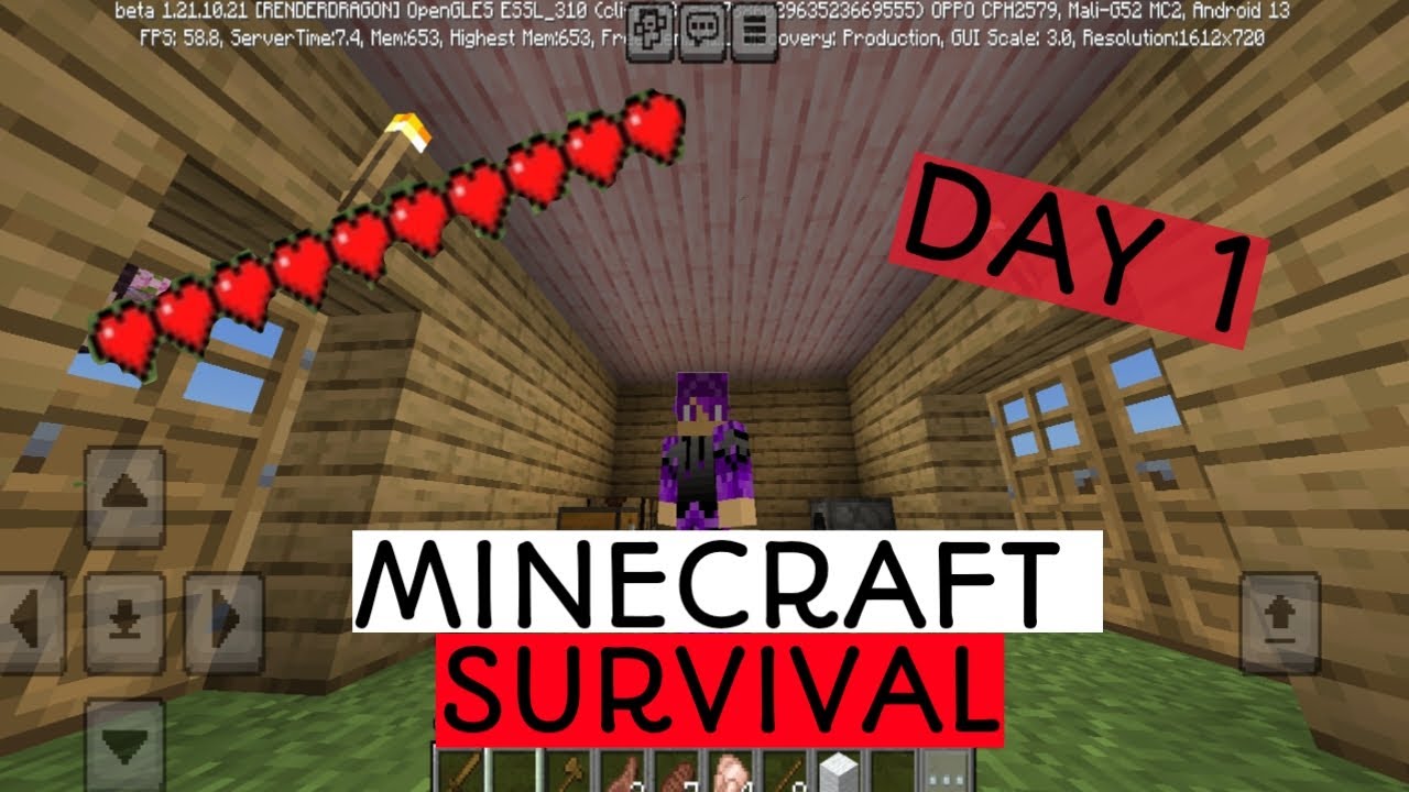 Hari pertama ku di Minecraft Survival Day 1!!! - YouTube