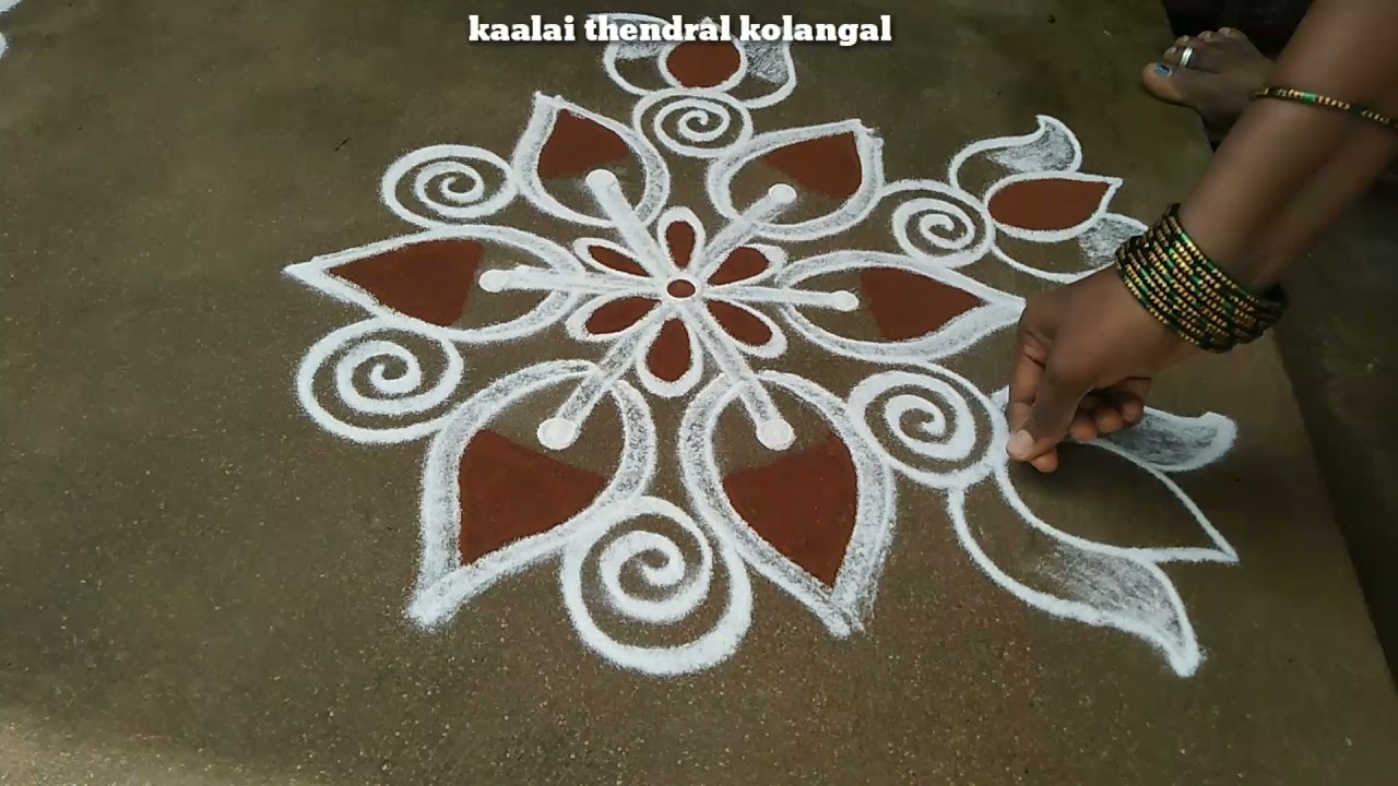 Deepavali double line rangoli kolam // easy double storke kolam #kaalai ...