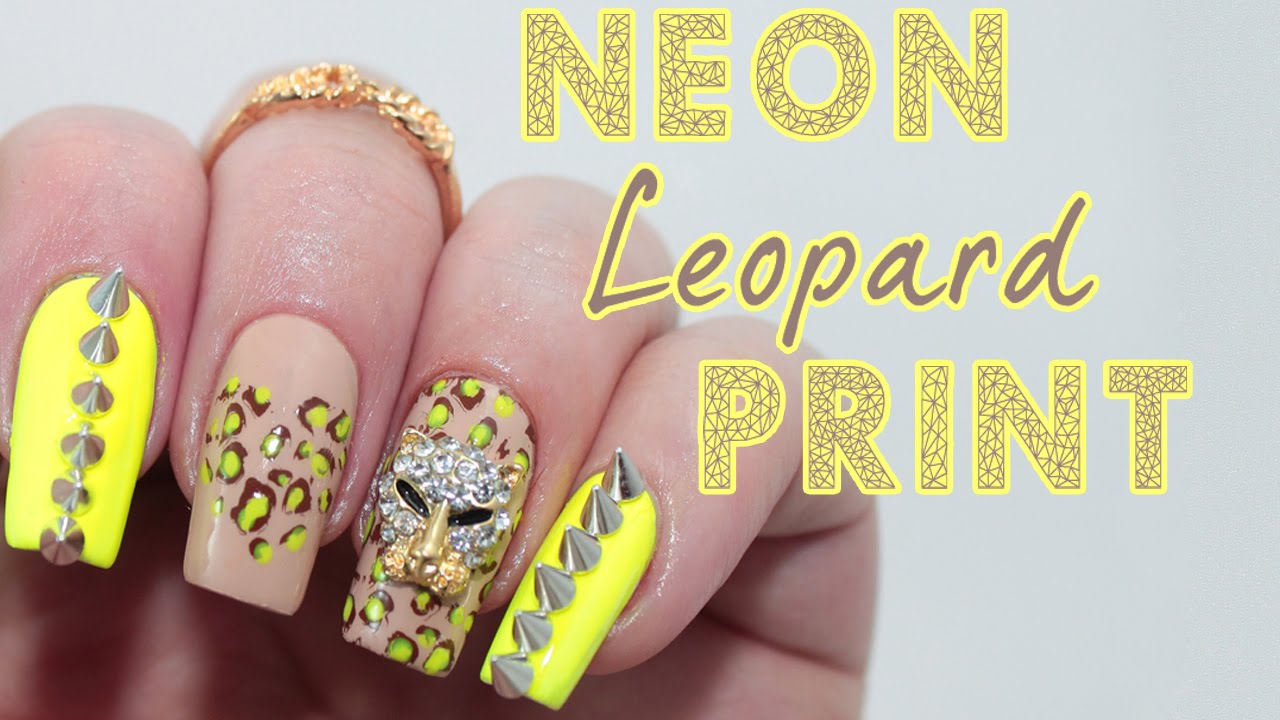 Neon Leopard Print Nail Art Tutorial - YouTube