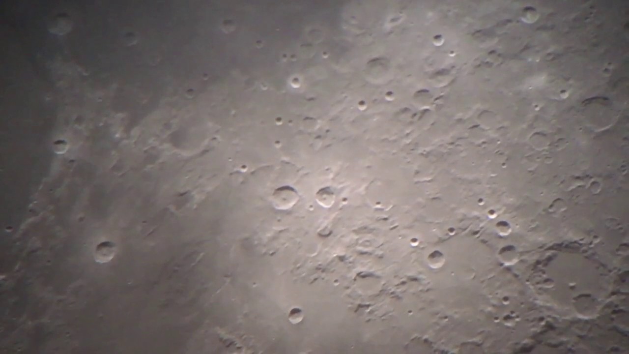 Moon Through 12 Inch Reflector (And a jet flys through the shot) - YouTube