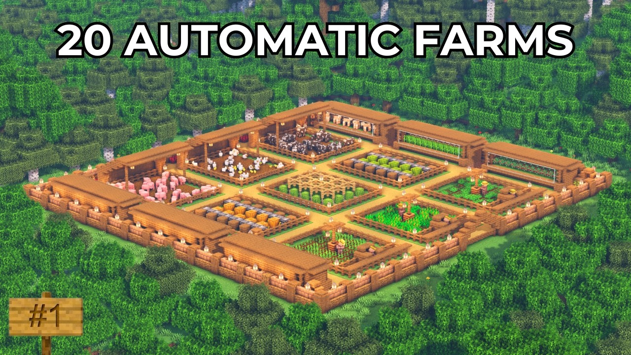 Minecraft: 20 Automatic Farms for Survival (Bedrock & Java) | Farmland ...
