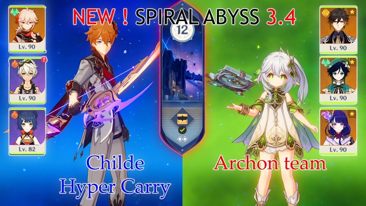 Archon team C0 & Childe nasional C0 New sprial abyss 3.4 full star ...