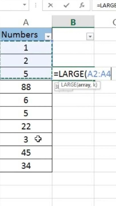 New Excel function🔥💥💯👍 Large function to find any of largest number like first second largest ...