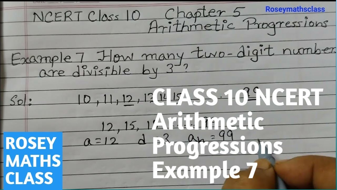 Example 7 CLASS 10 ARITHMETIC PROGRESSIONS How Many Two Digit Numbers example-7-class-10-arithmetic-progressions-how-many-two-digit-numbers
