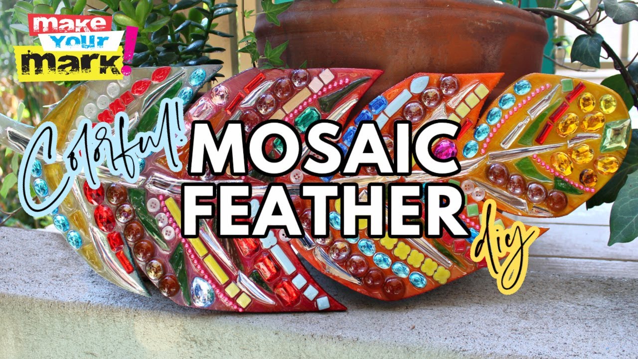 Colorful Mosaic Resin Feather Wall Art DIY - YouTube