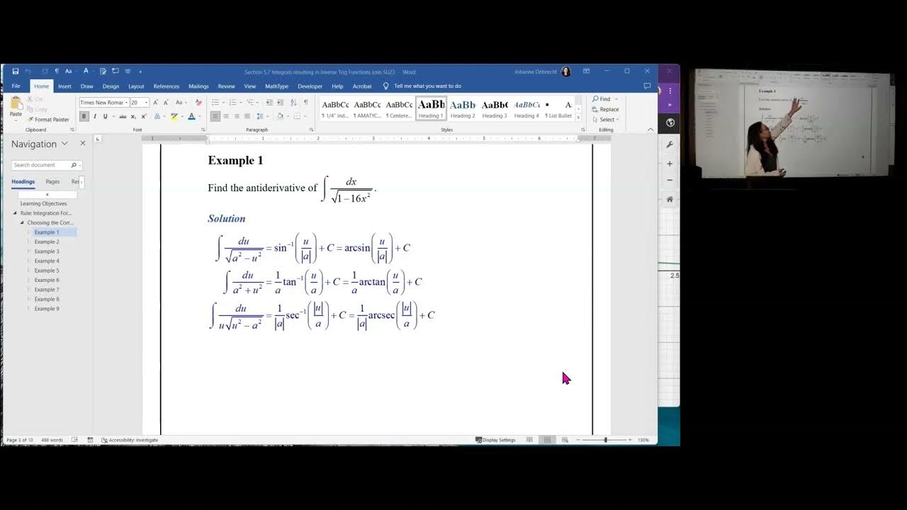 OpenStax 5.7 Integrals Resulting in Inverse Trig Functions - YouTube