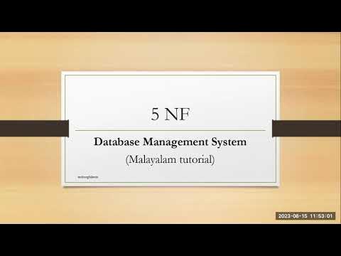 DBMS - NORMALIZATION - 5 NF(MALAYALAM TUTORIAL) - YouTube