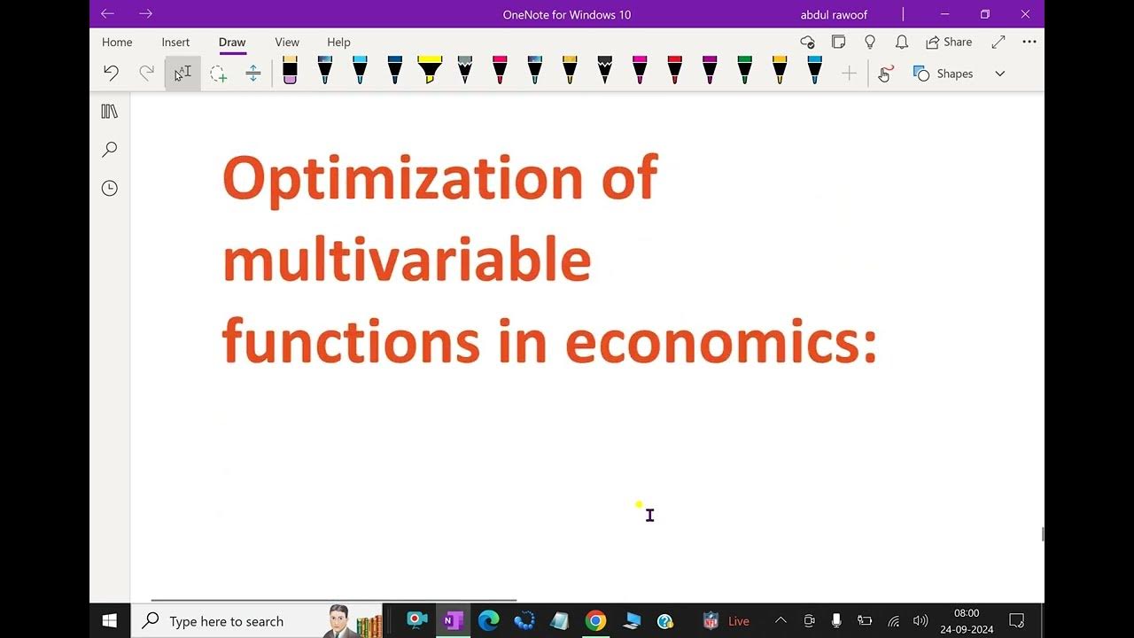 Optimization of : - (multivariable functions in economics ) - 27. #optimization #economics - YouTube