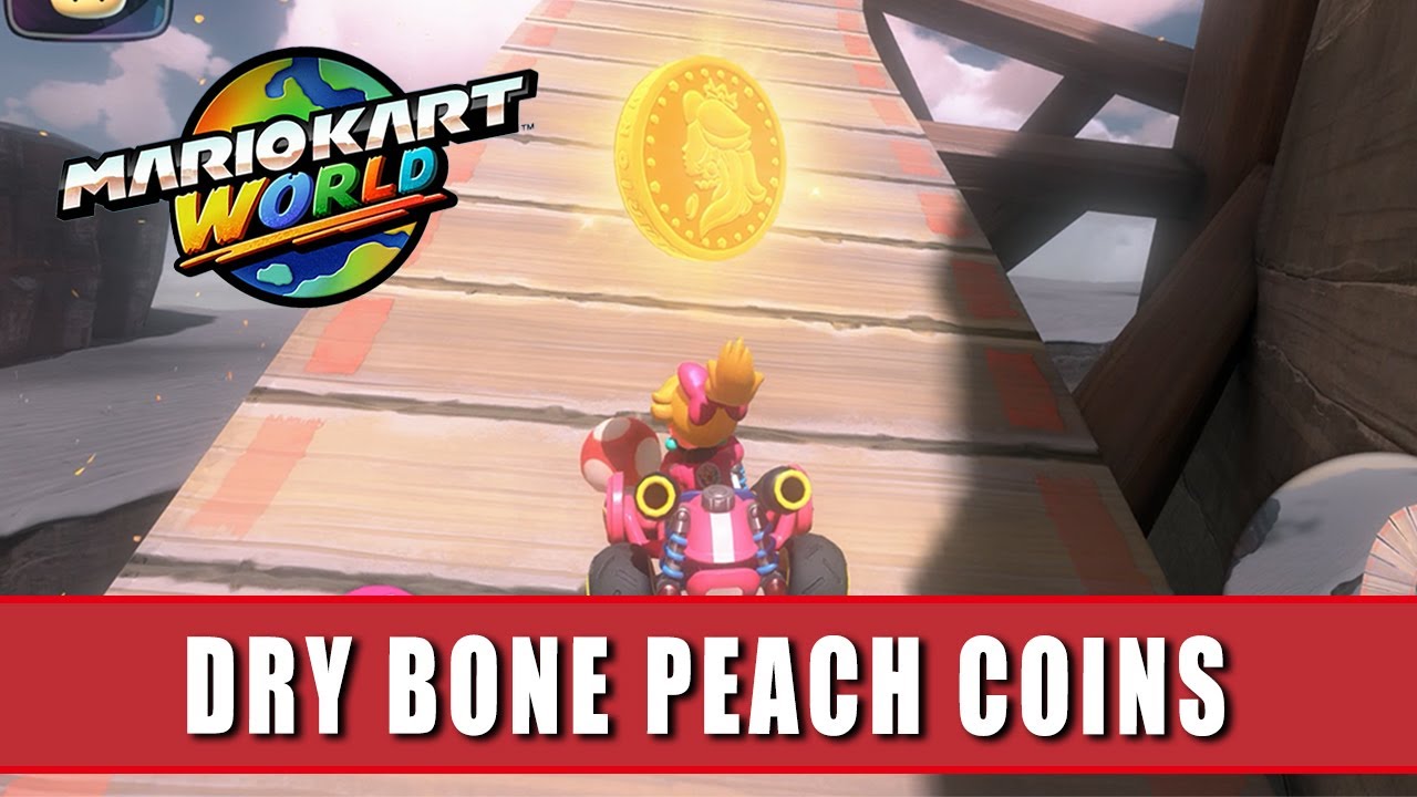 Dry Bones Burnout Peach Medallion Mario Kart World How to get the Peach ...