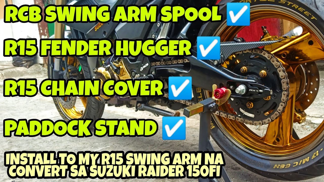 PADDOCK STAND 2in1 + RCB SWING ARM SPOOL + R15 FENDER HUGGER + R15 ...