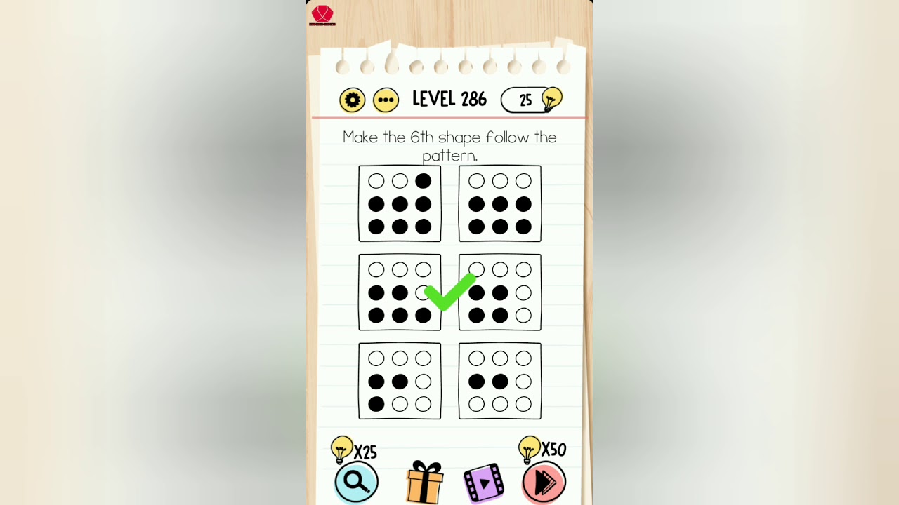 Brain Test Level 286 make the 6th shape follow the pattern - YouTube