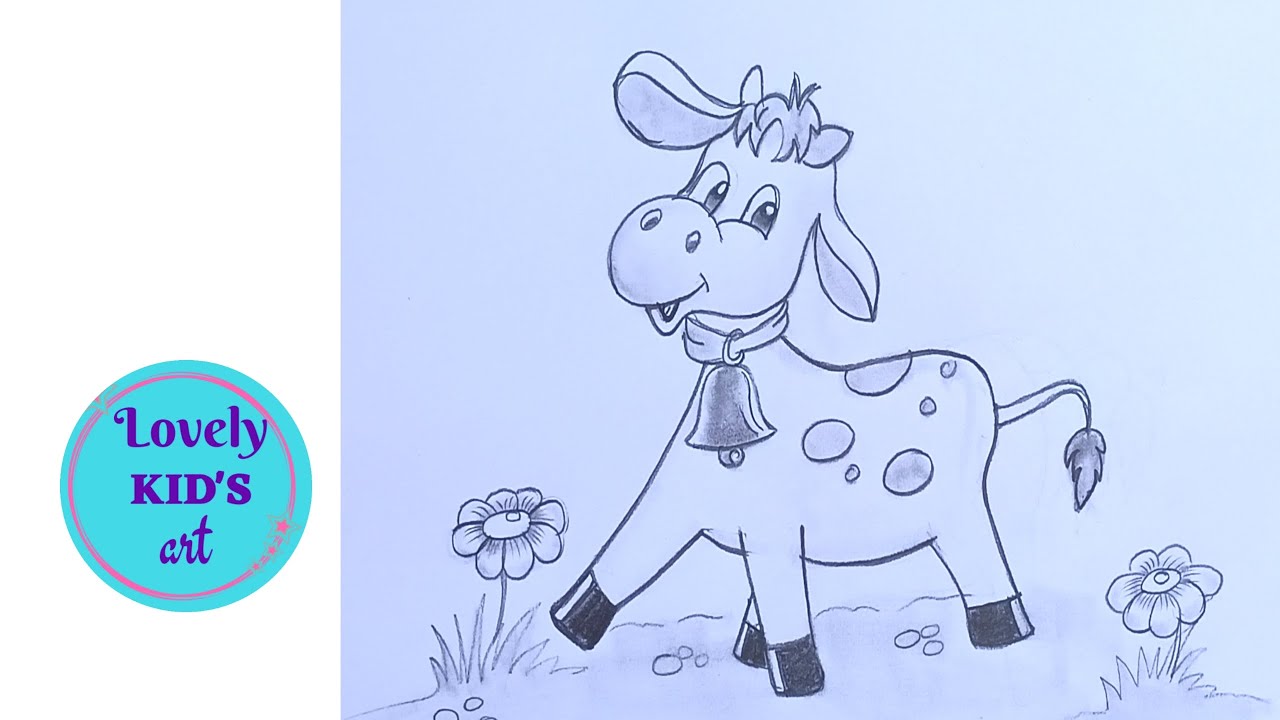How to draw Cute Calf drawing for beginners - step by step pencil ...