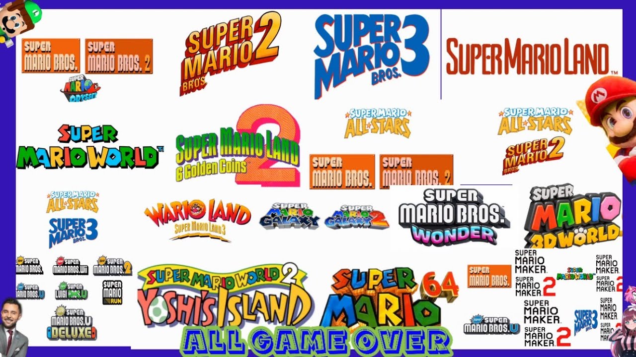 Todos Los Game Over de Super Mario Bros (1985 - 2024) - YouTube