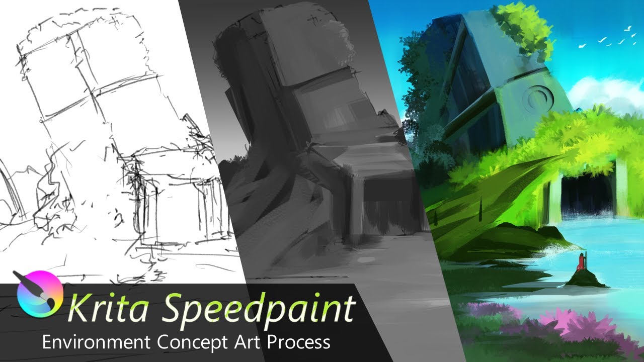 How I Paint Concept Art in Krita - Speedpaint Digital Art #speedpaint # ...