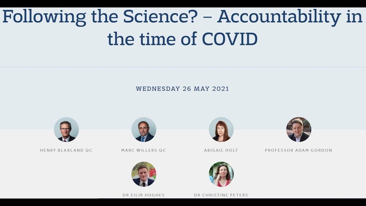 Following the Science? – Accountability in the time of COVID - 26 May ...