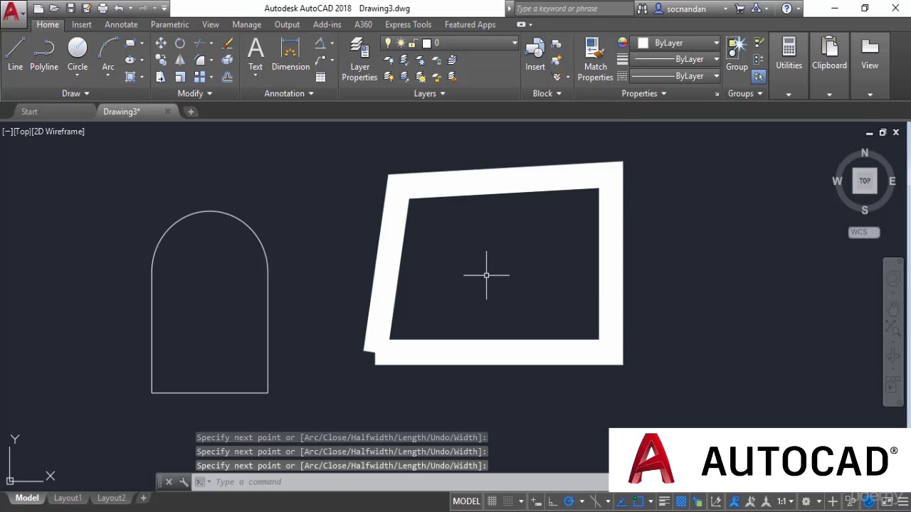 Introduction to polyline and spline AutoCAD 2018 Tutorial EP13 - YouTube