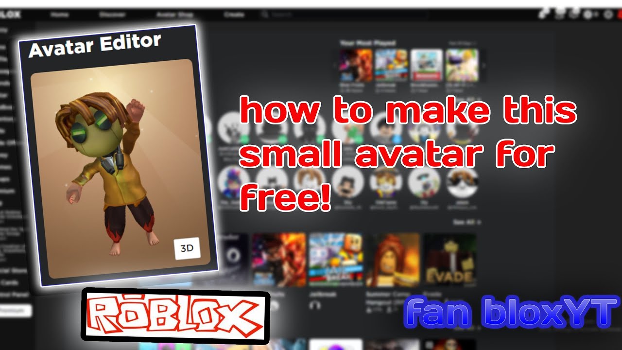 HOW TO MAKE A COOL SMALL AVATAR FOR FREE!! - YouTube