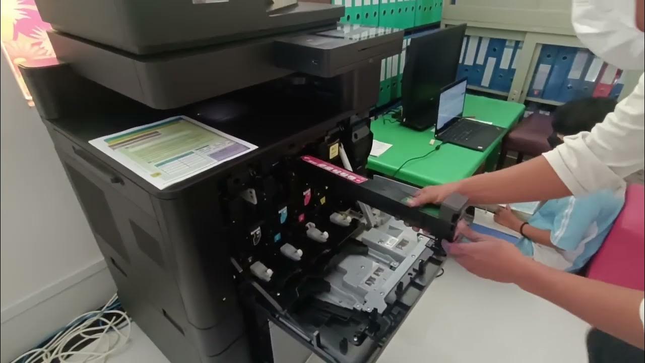 hp laserjet flow mfp m880 toner install - YouTube