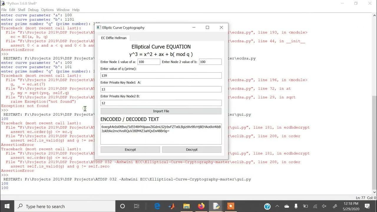 Elliptic curve cryptography system || Engineering Project || Final year ...