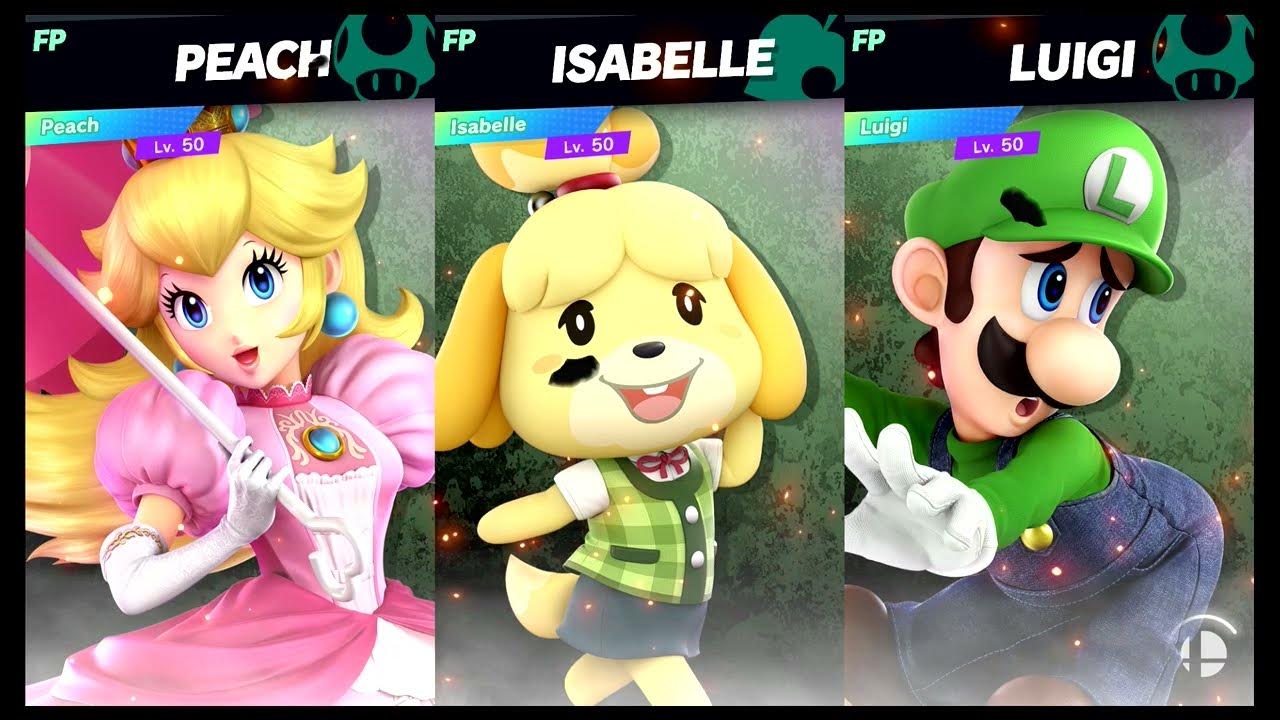 Super Smash Bros Ultimate Amiibo Fights – 11pm Finals Peach vs Isabelle vs Luigi - YouTube
