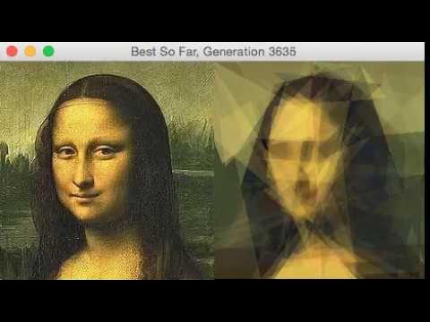 Mona Lisa Approximation with 50 polygons using genetic algorithm - YouTube