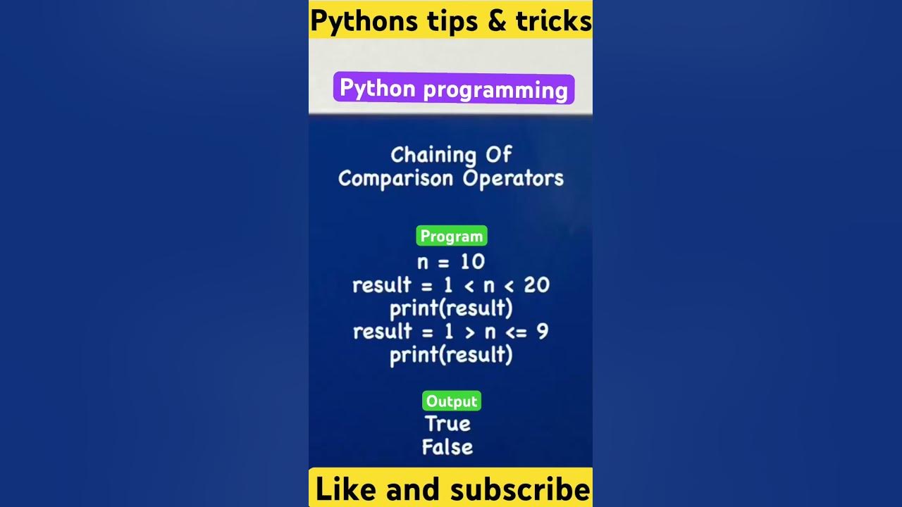 Pythons Programming😱 Chaining Of Comparison Operators Shortvideo Viral Program