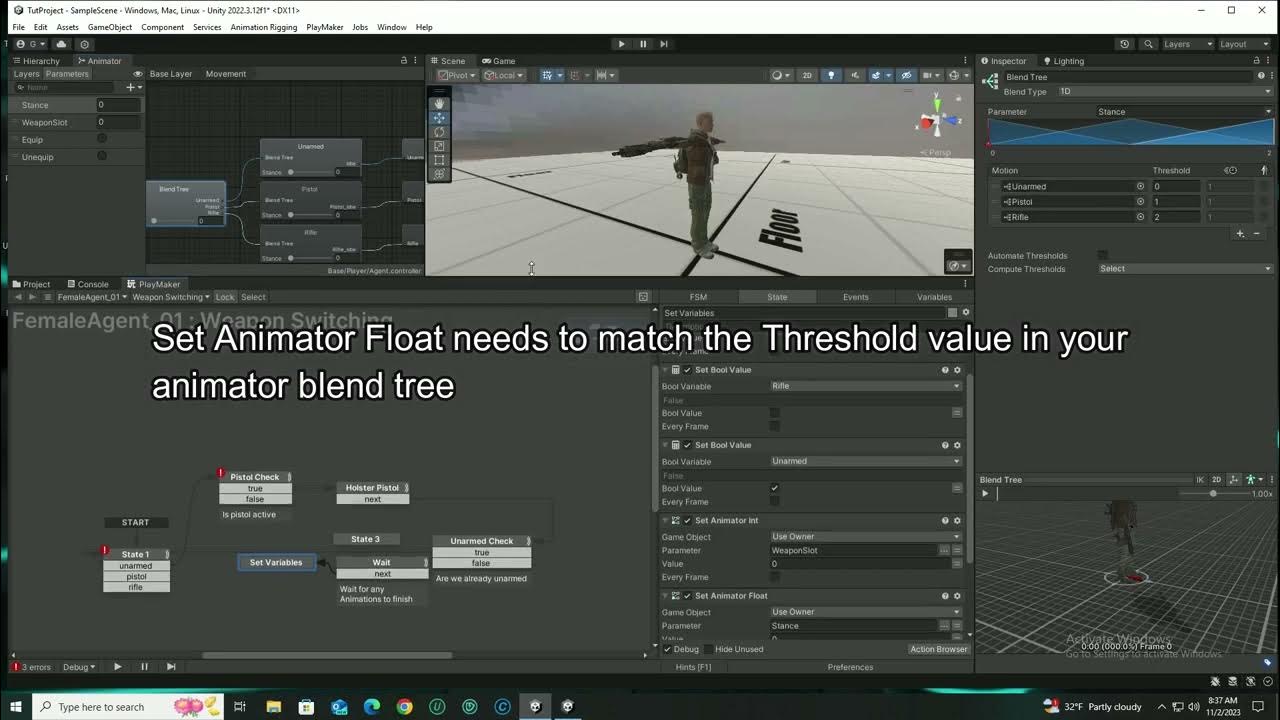 Unity and PlayMaker - Weapon Switching Pt.3 - YouTube