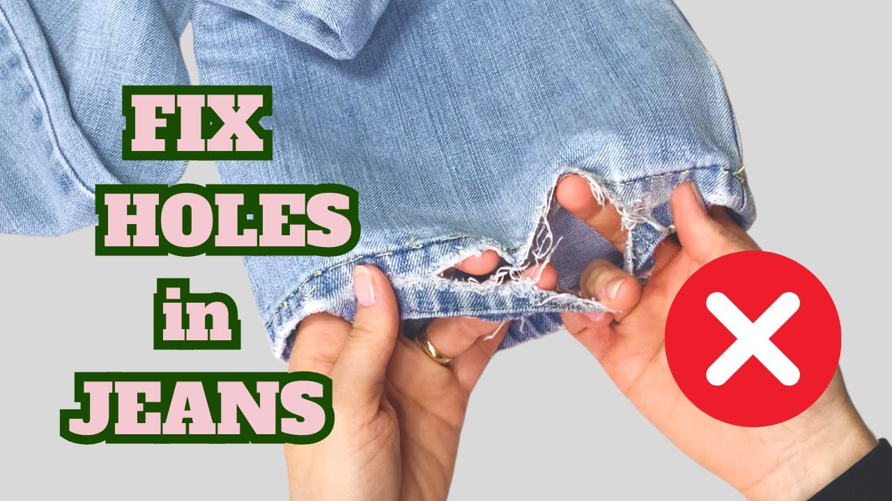 Repairing HOLE in JEANS with Invisible Mending | Fix Holes in Jeans the ...
