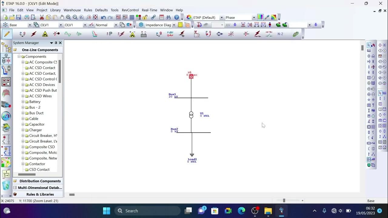 Etap Single Line Sederhana untuk Running Load Flow - YouTube