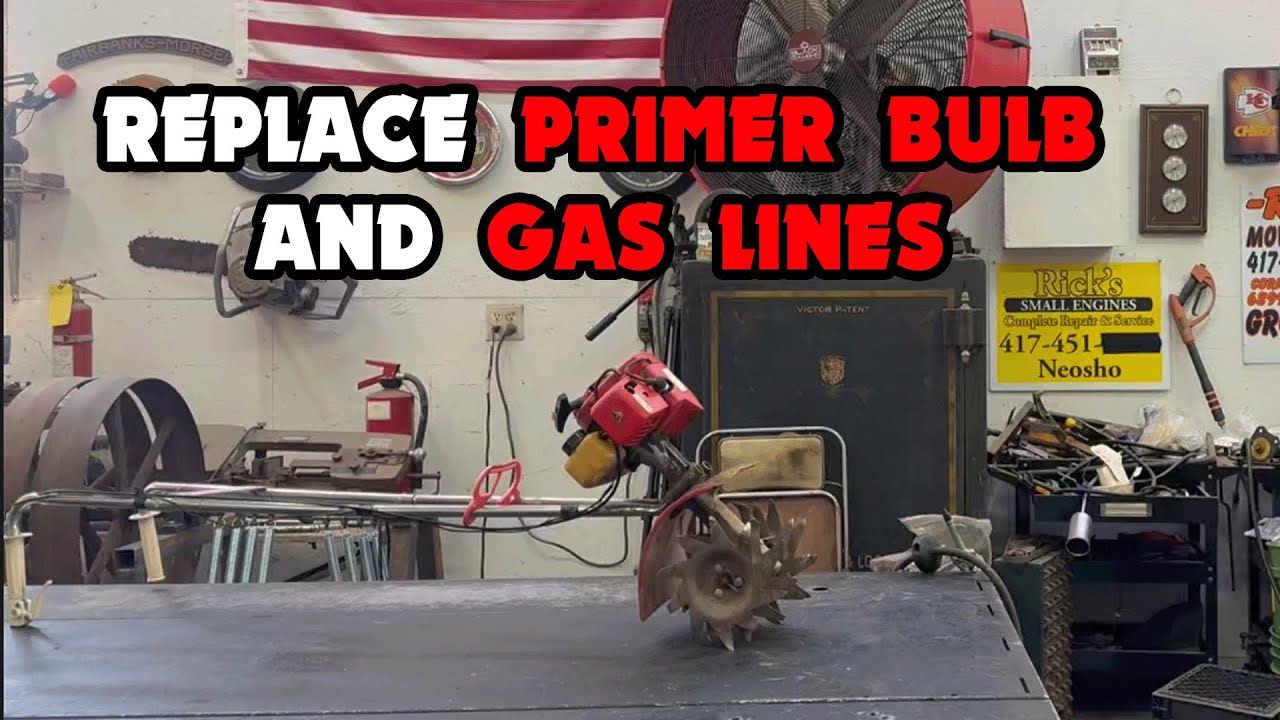 Replacing Primer Bulb and Fuel Line on Mantis Tiller - YouTube