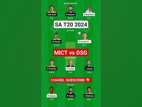 MICT vs DSG Dream11 Prediction | MICT vs DSG Dream11 Team | Dream11 Of Today Match 2023 - YouTube