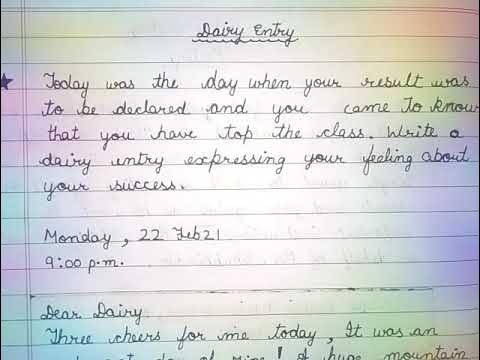 Diary Entry || Class - 7 || English Grammar || Points to be Remember ...
