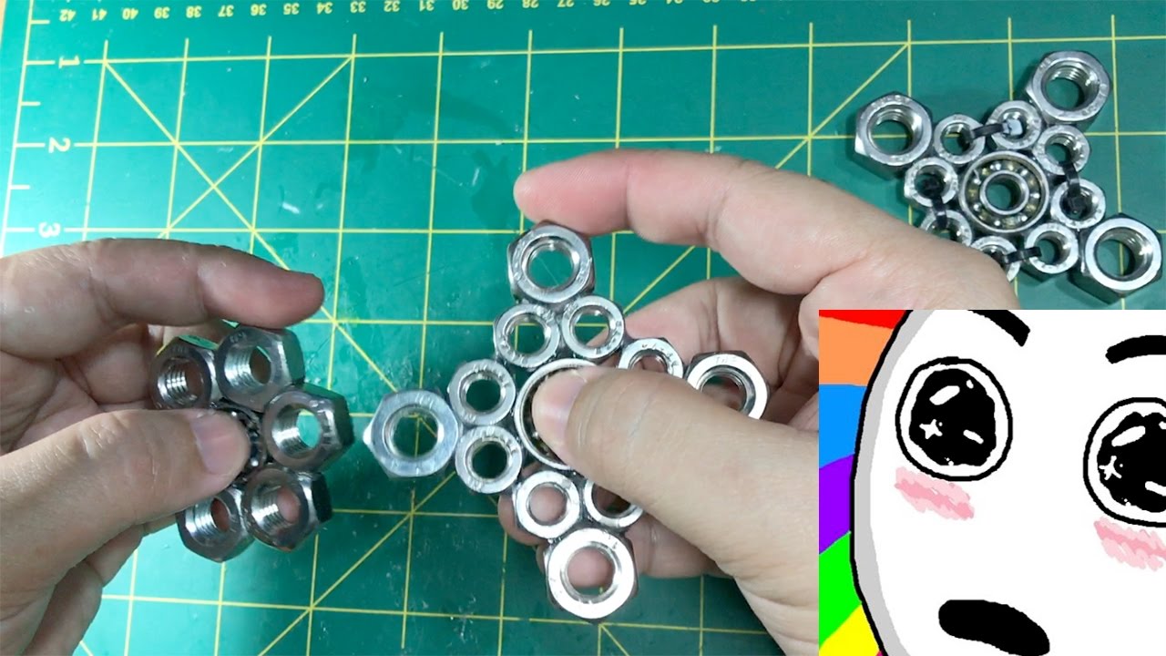 DIY Fidget Spinner Part 2 - Nuts & Glue - YouTube