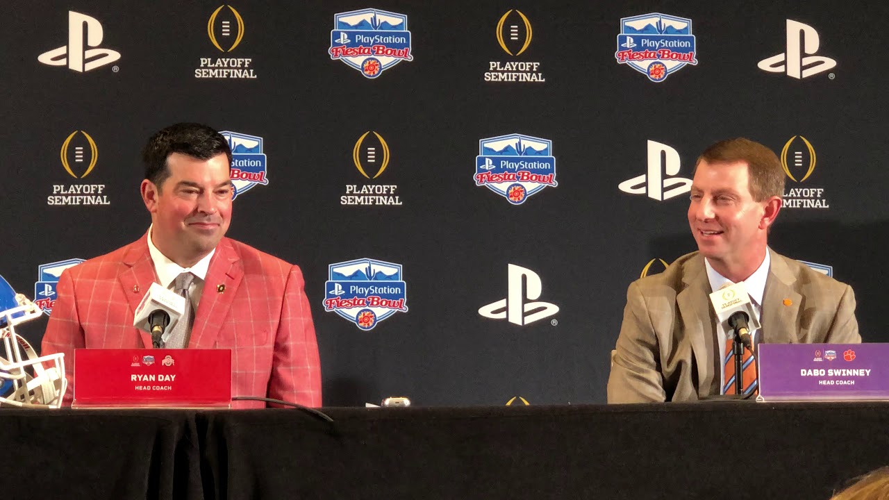 Ryan Day, Dabo Swinney preview 2019 Fiesta Bowl - YouTube