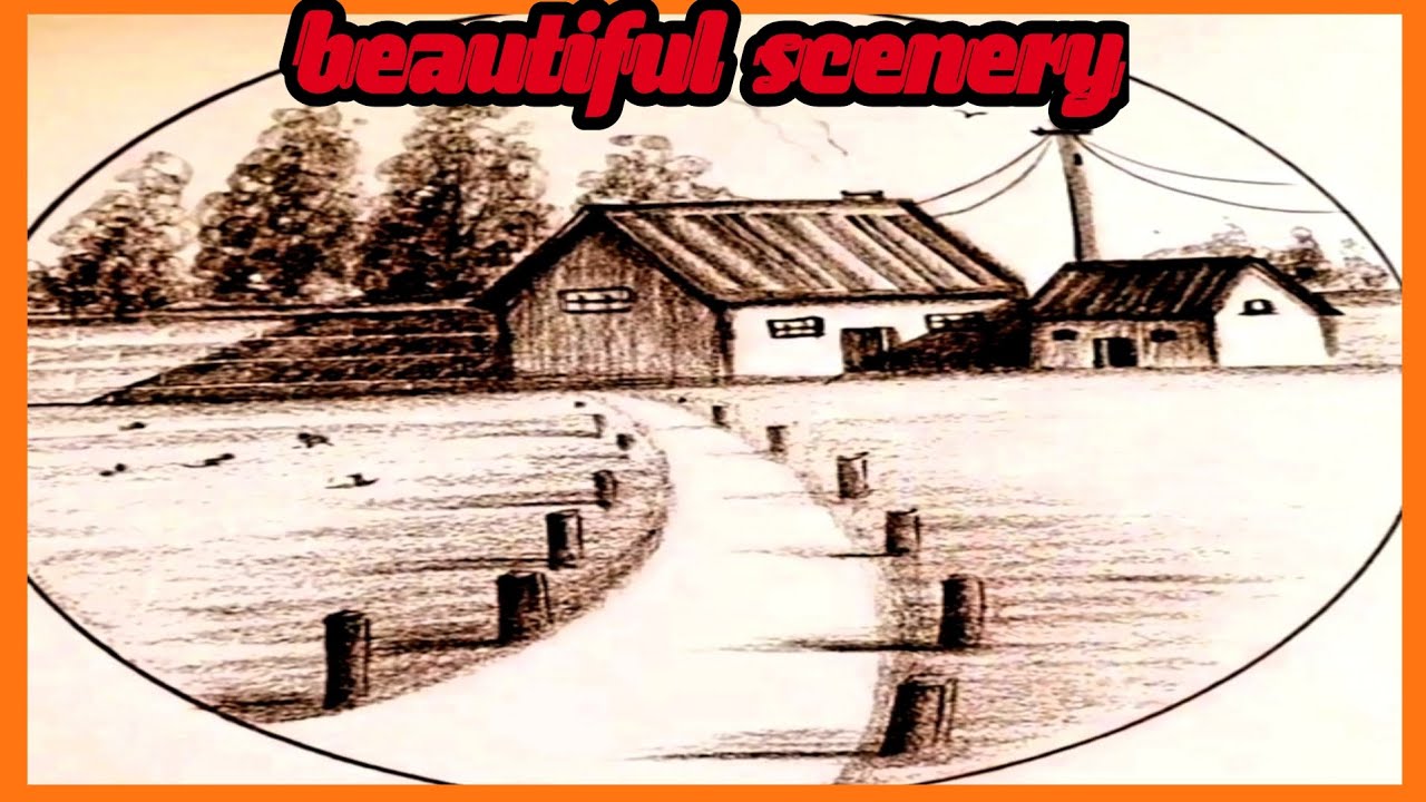 how to draw real scenery 😍/very easy 👍/ step by step | sketching with ...