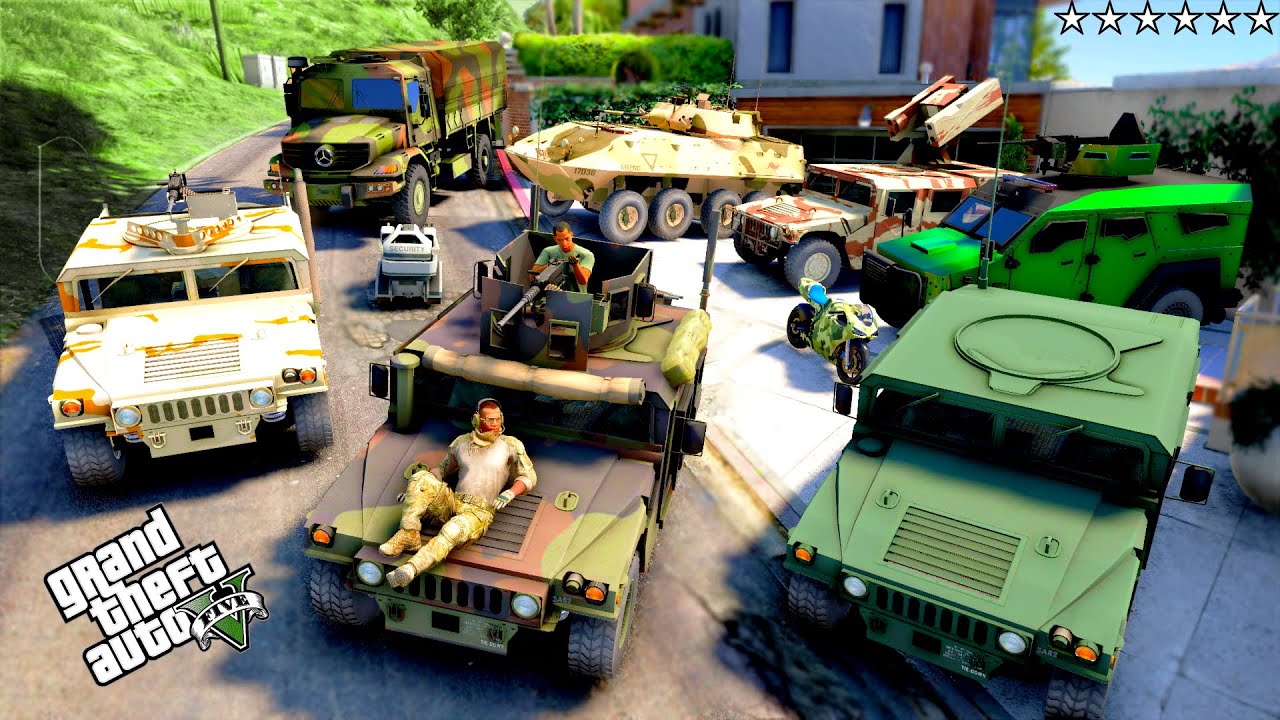 GTA 5 - Stealing Military Army Vehicles with Franklin! | (GTA V Real ...