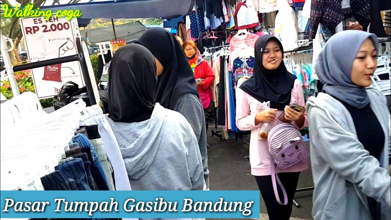 Penuh Sesak Minggu Pagi|Pasar Tumpah Gasibu Bandung - YouTube