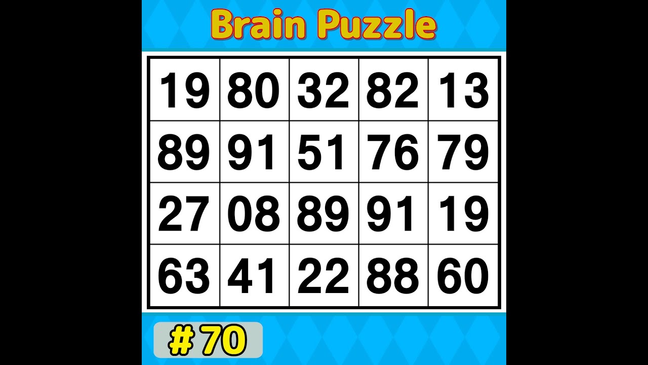 【Number Search】 Only Genius Find Them All. 《Brain training》 #70 - YouTube
