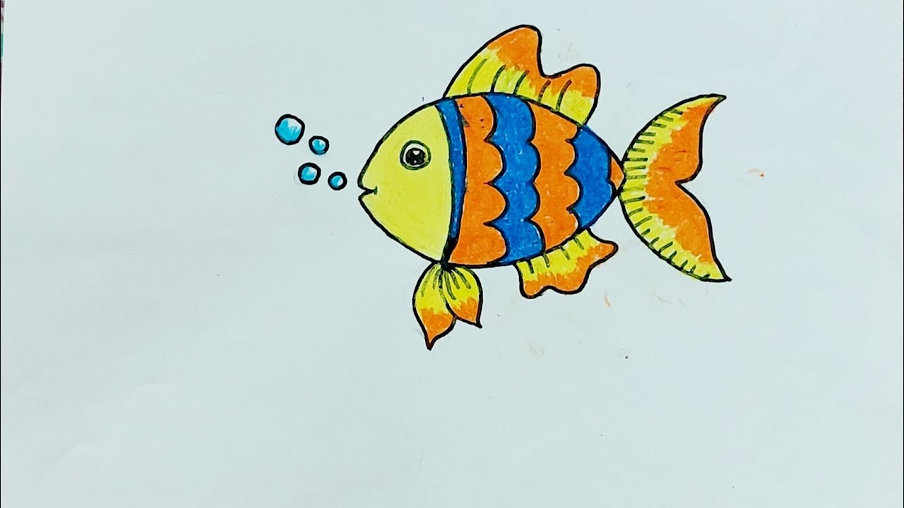 Fish drawing for beginners | How to draw fish | Easy drawing | Hasini ...