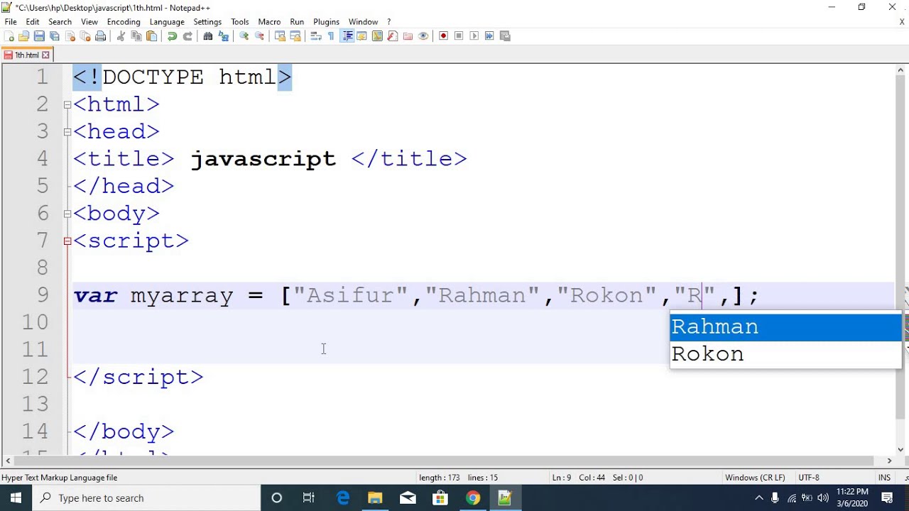 Javascript Tutorial In Bangla Array Youtube 3046