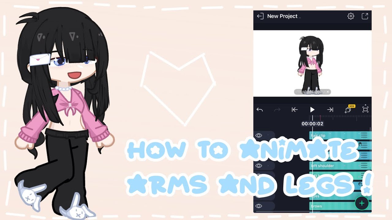 How to mostly animate arms and legs // gacha life // Tutorial // gacha ...