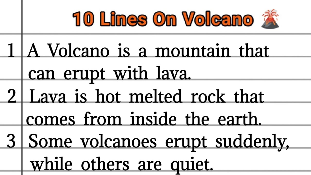 10 Lines on Volcano 🌋 | Eassy on volcano in English - YouTube