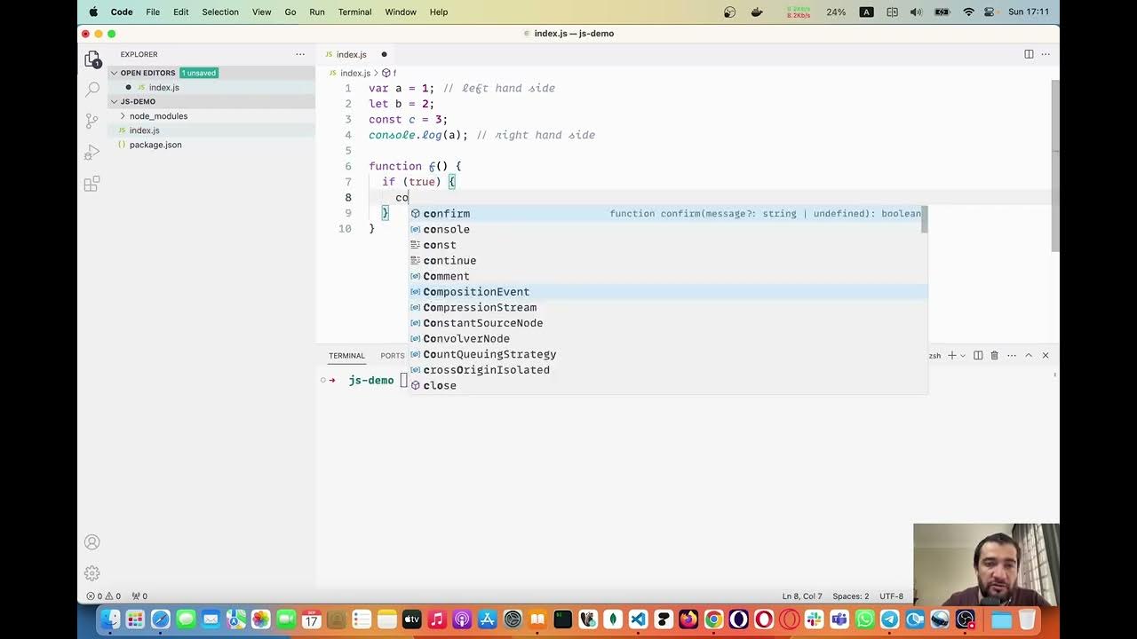 JavaScriptda o'zgaruvchilar va o'zgarmaslar (qoshimcha) - YouTube