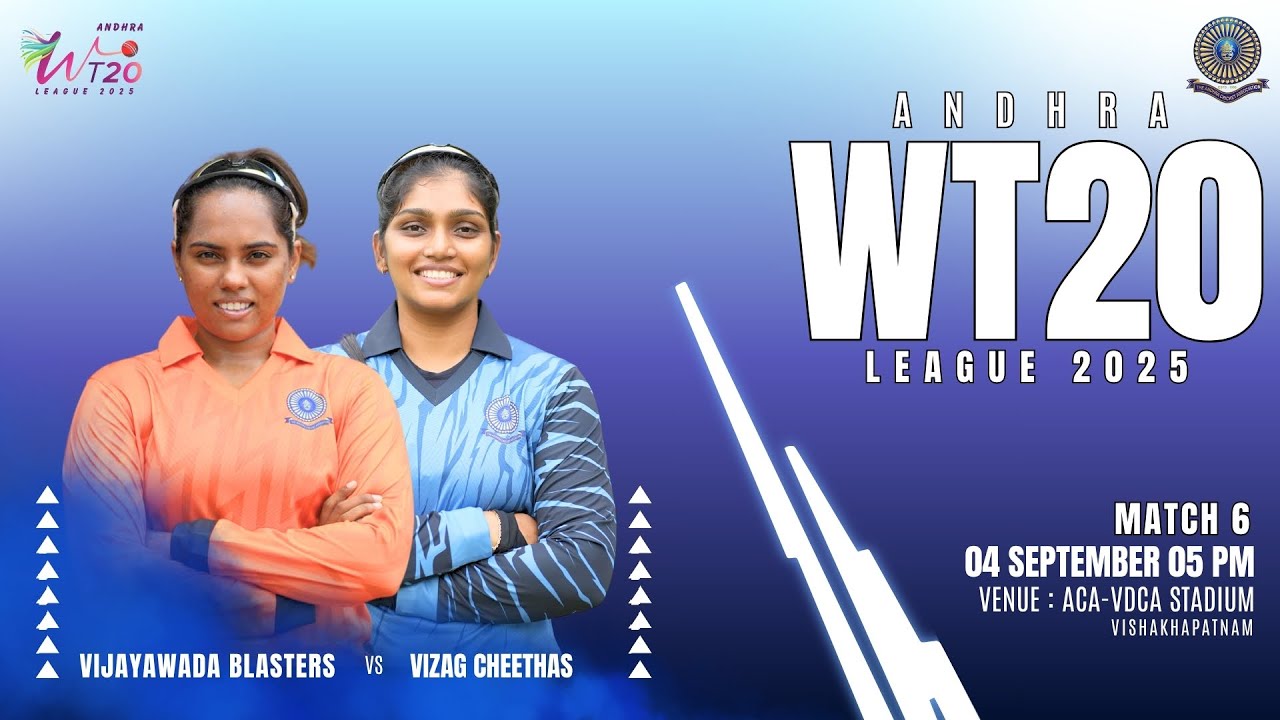 Vijayawada Blasters vs Vizag Cheethas | Match 6 | Andhra WT20 League ...