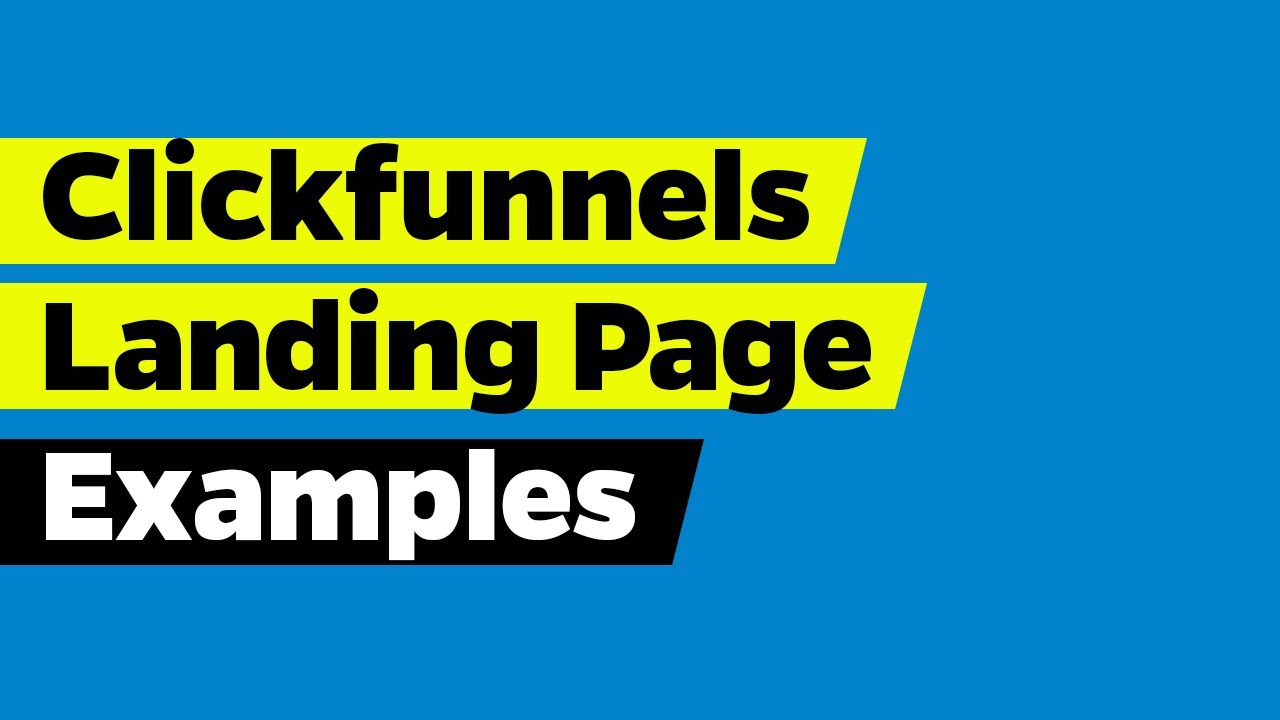 Clickfunnels landing page examples - YouTube
